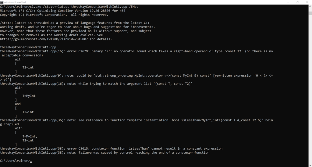 C++20: More Details to the Spaceship Operator – MC++ BLOG