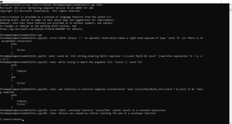 C++20: More Details to the Spaceship Operator – MC++ BLOG
